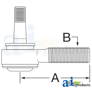 Tie Rod End, Outer, RH A-SBA334801360 - Tired Iron Tractor Parts